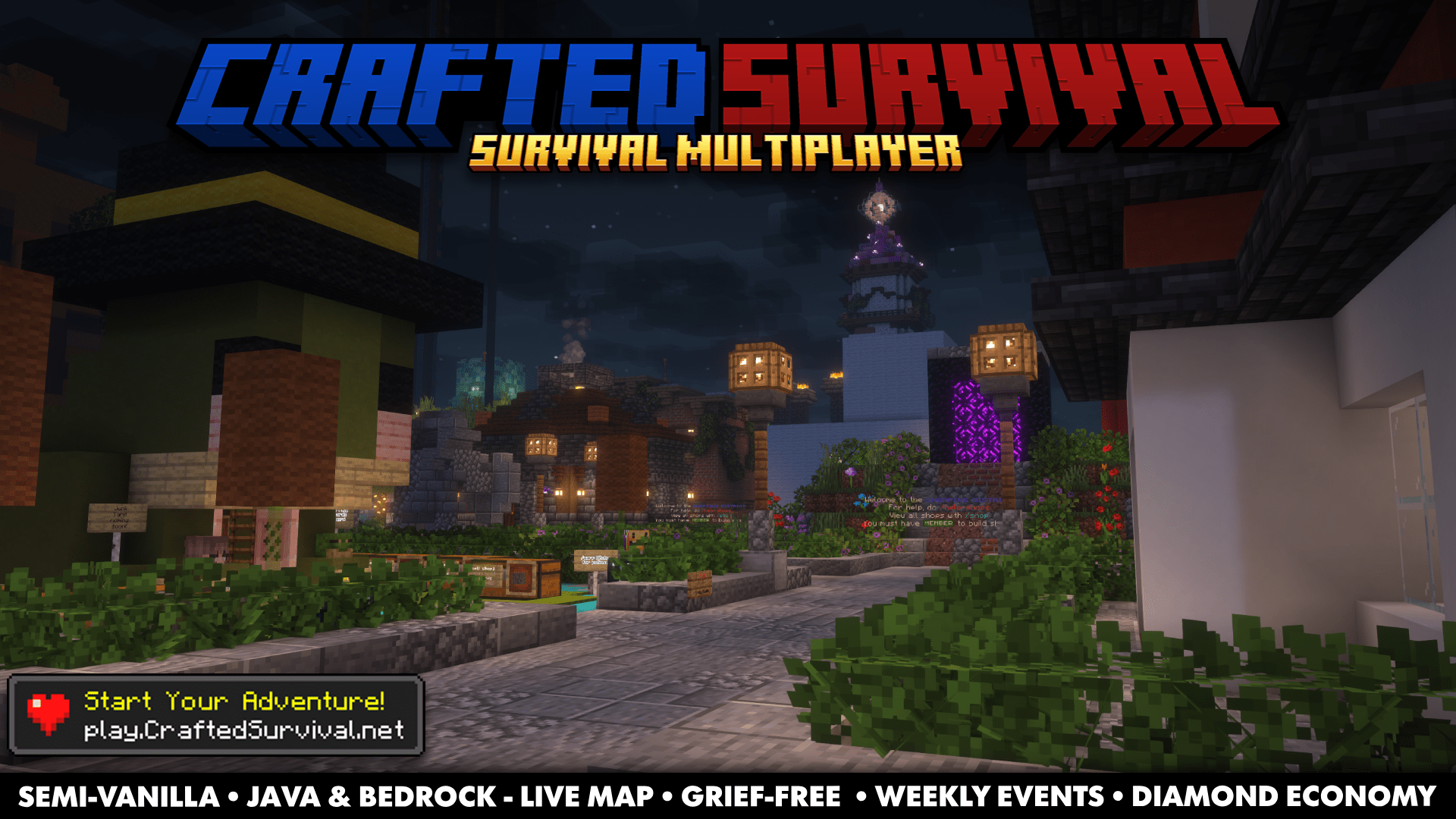 Crafted Survival - Minecraft Survival Server IP