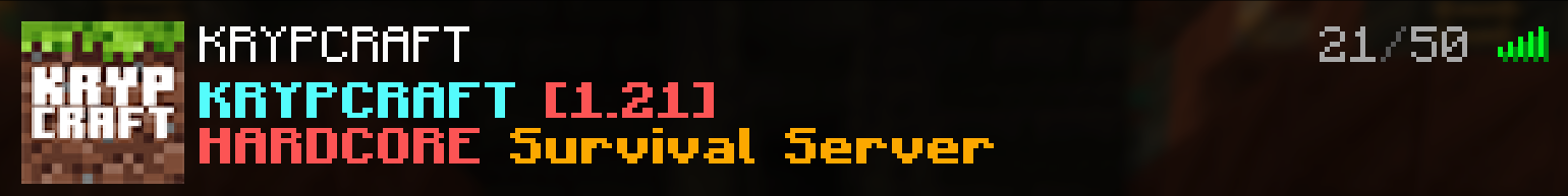 KRYPCRAFT - Minecraft Survival Server IP