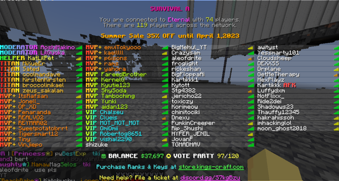 Kingscraft Network - Minecraft Survival Server IP