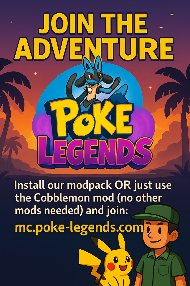 Poke Legends - Minecraft Pixelmon Server IP